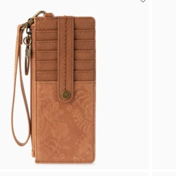 The Sak | Bags | The Sak Kira Card Wristlet Leather Tobacco Floral ...